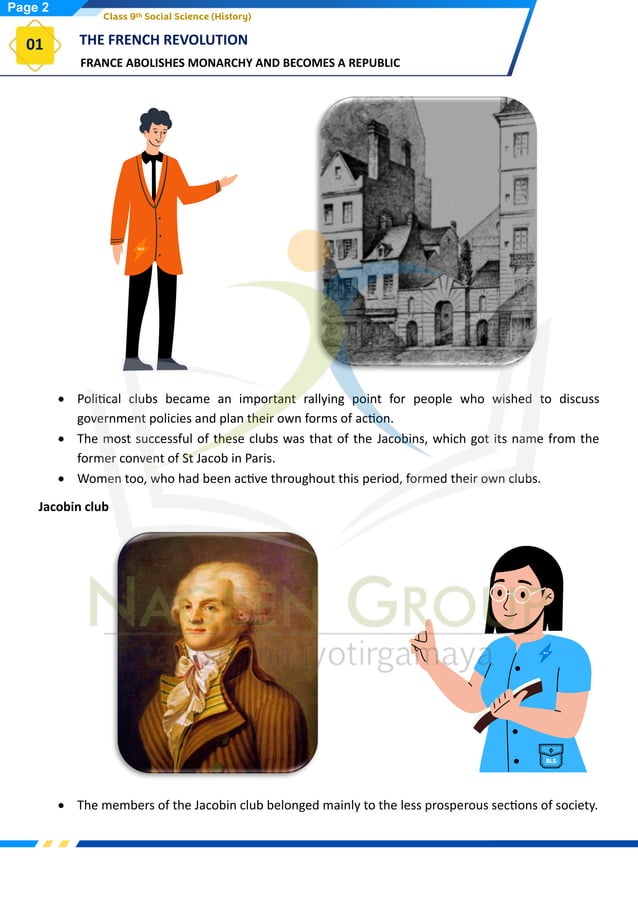 Class 9 History Chapter Wise Topic Wise Notes Chapter 1 The French ...