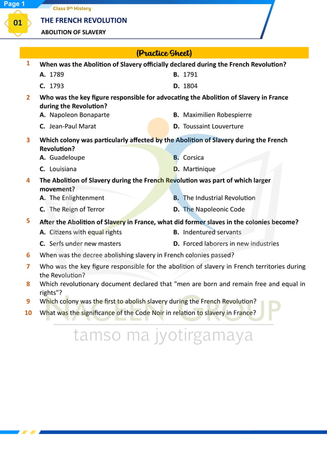 Class 9 History Chapter Wise Topic Wise Notes Chapter 1 The French ...