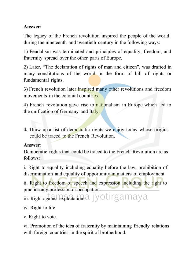 Class 9 History Chapter Wise Topic Wise Notes Chapter 1 The French ...