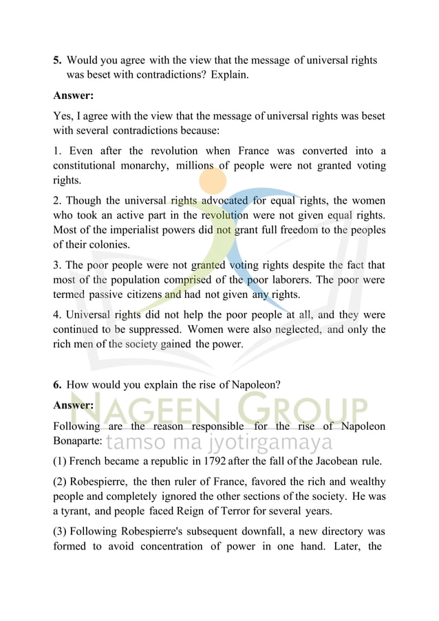 Class 9 History Chapter Wise Topic Wise Notes Chapter 1 The French ...