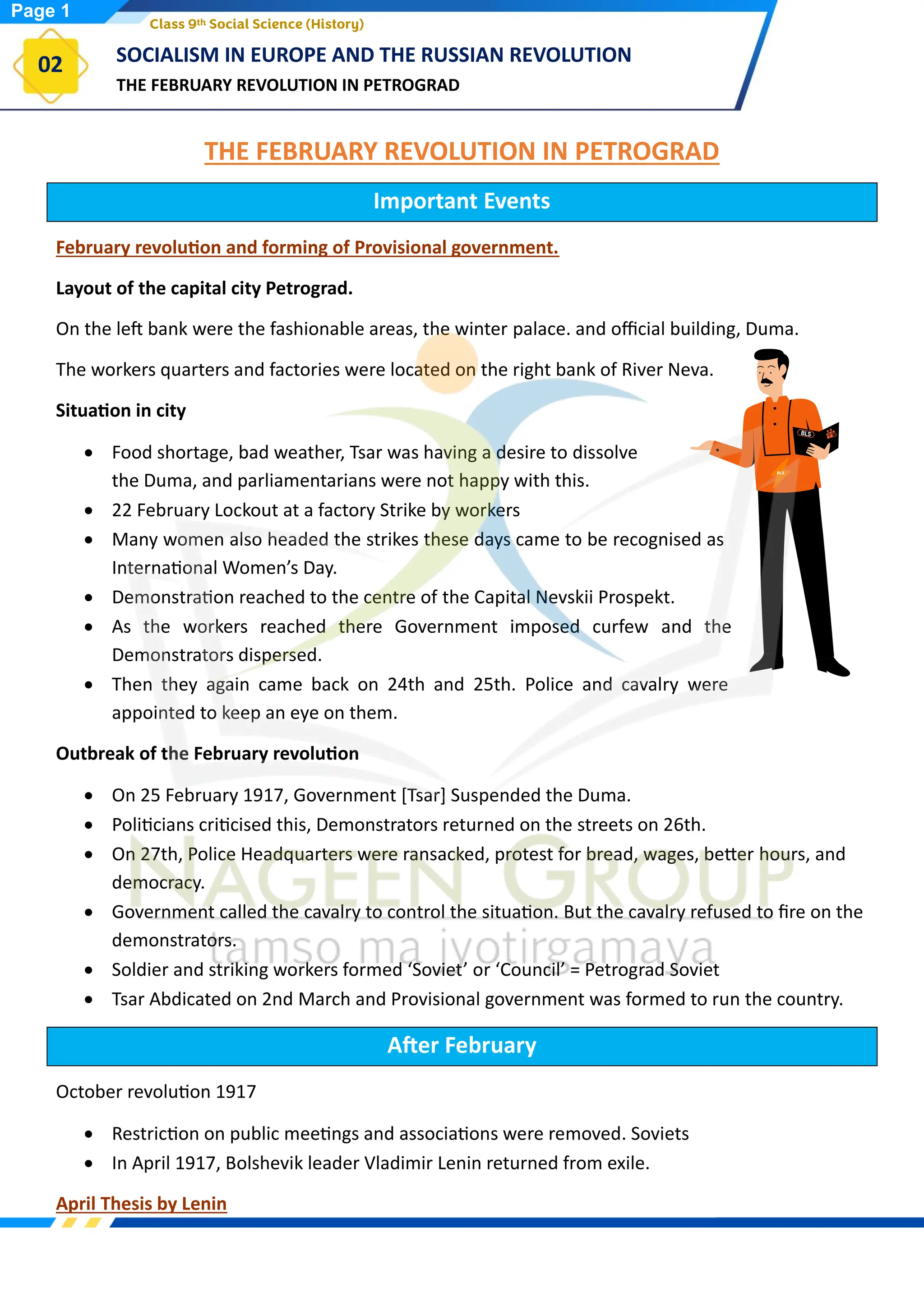 Class 9 History Chapter Wise Topic Wise Notes Chapter 2 Socialism in ...