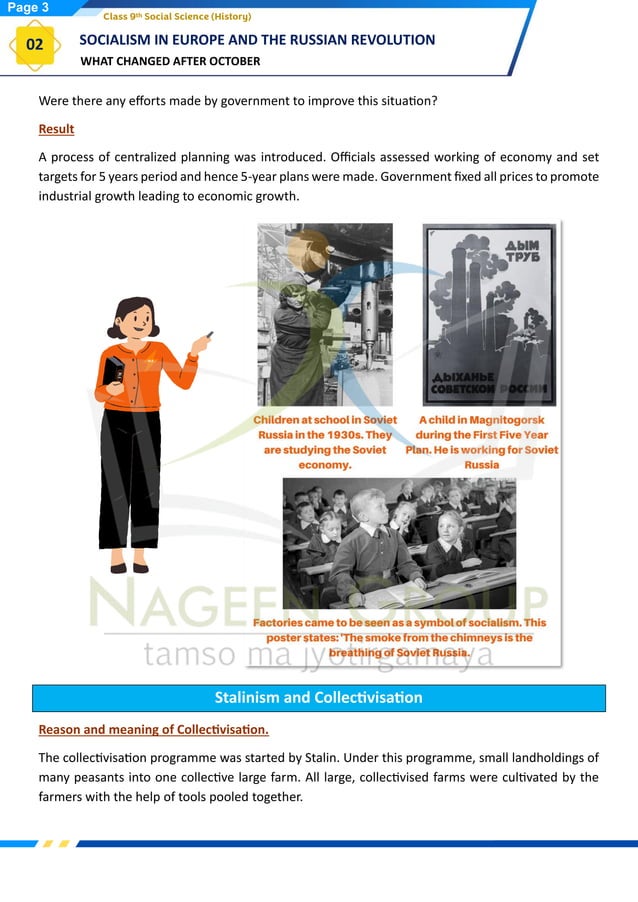 Class 9 History Chapter Wise Topic Wise Notes Chapter 2 Socialism in ...