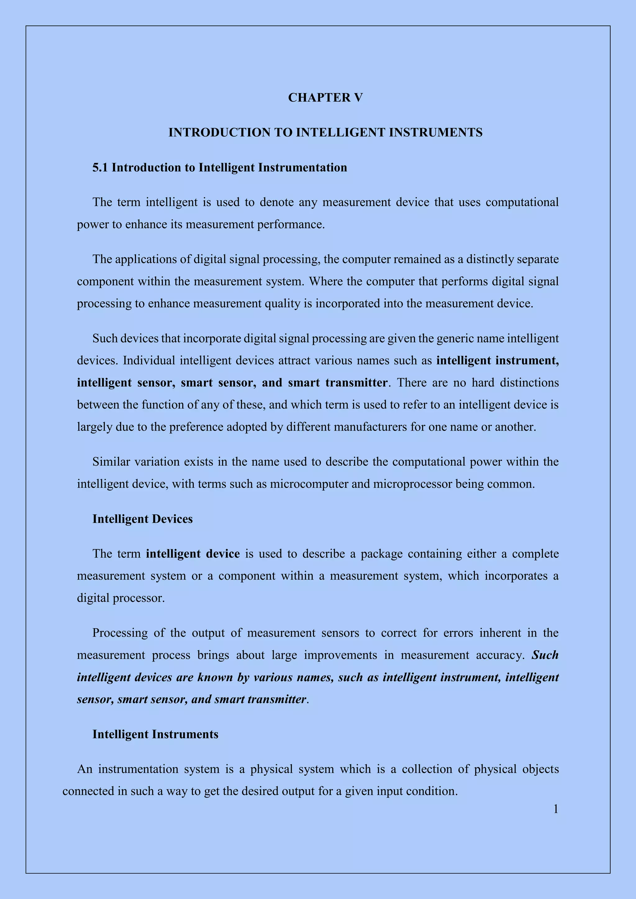 Chap 5 introduction to intelligent instruments | PDF