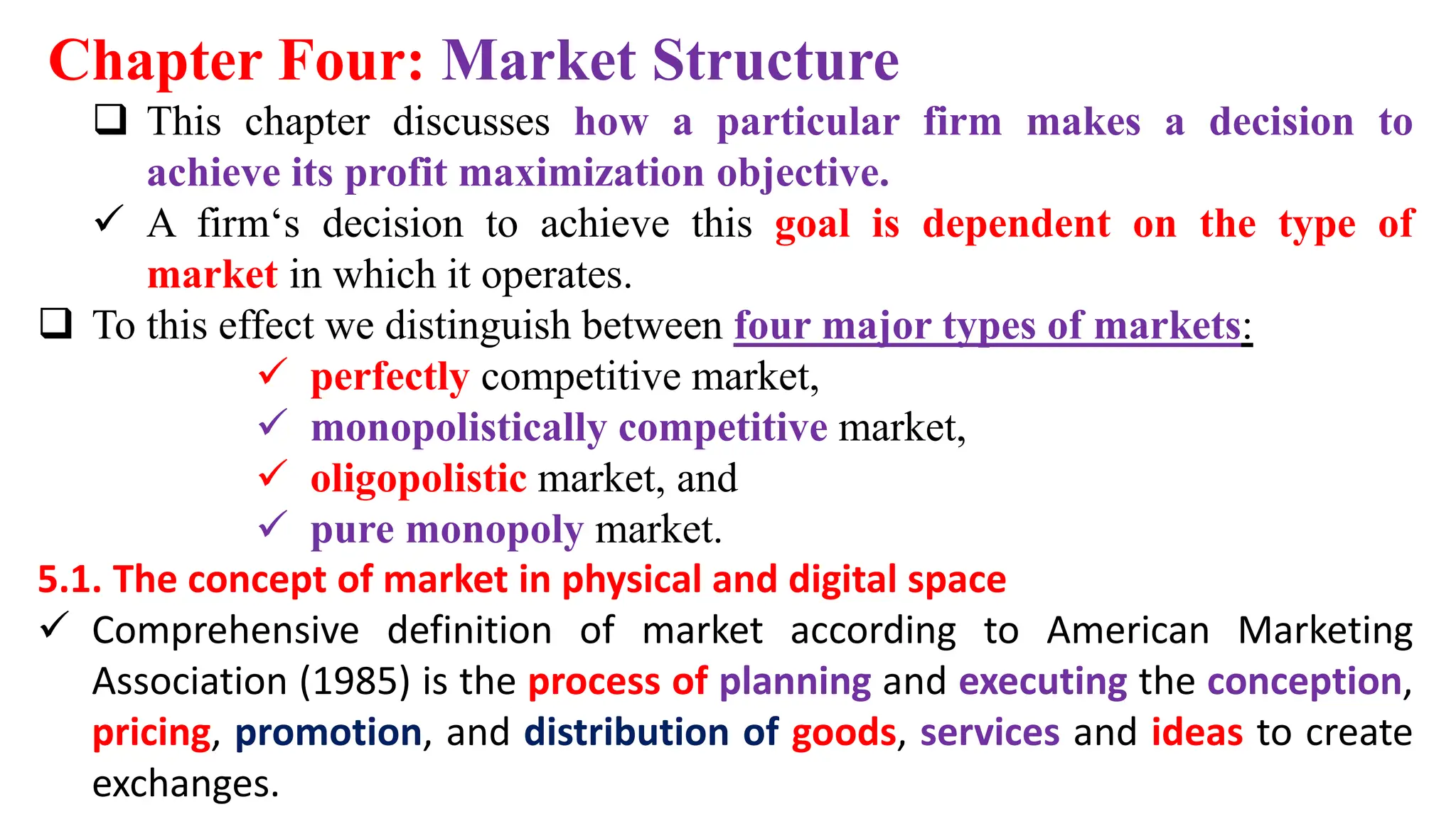 Economics: chapter four Market Structure | PPTX