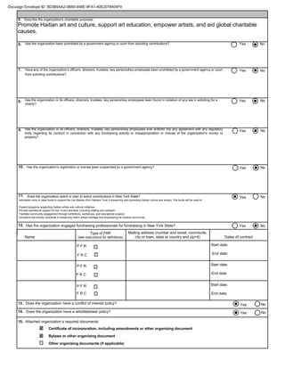 CHAR410 Application – Les Maîtres d’Art Haïtiens Trust | PDF