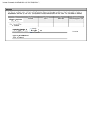 CHAR410 Application – Les Maîtres d’Art Haïtiens Trust | PDF