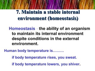 Living Things Maintain A Stable Internal Environment