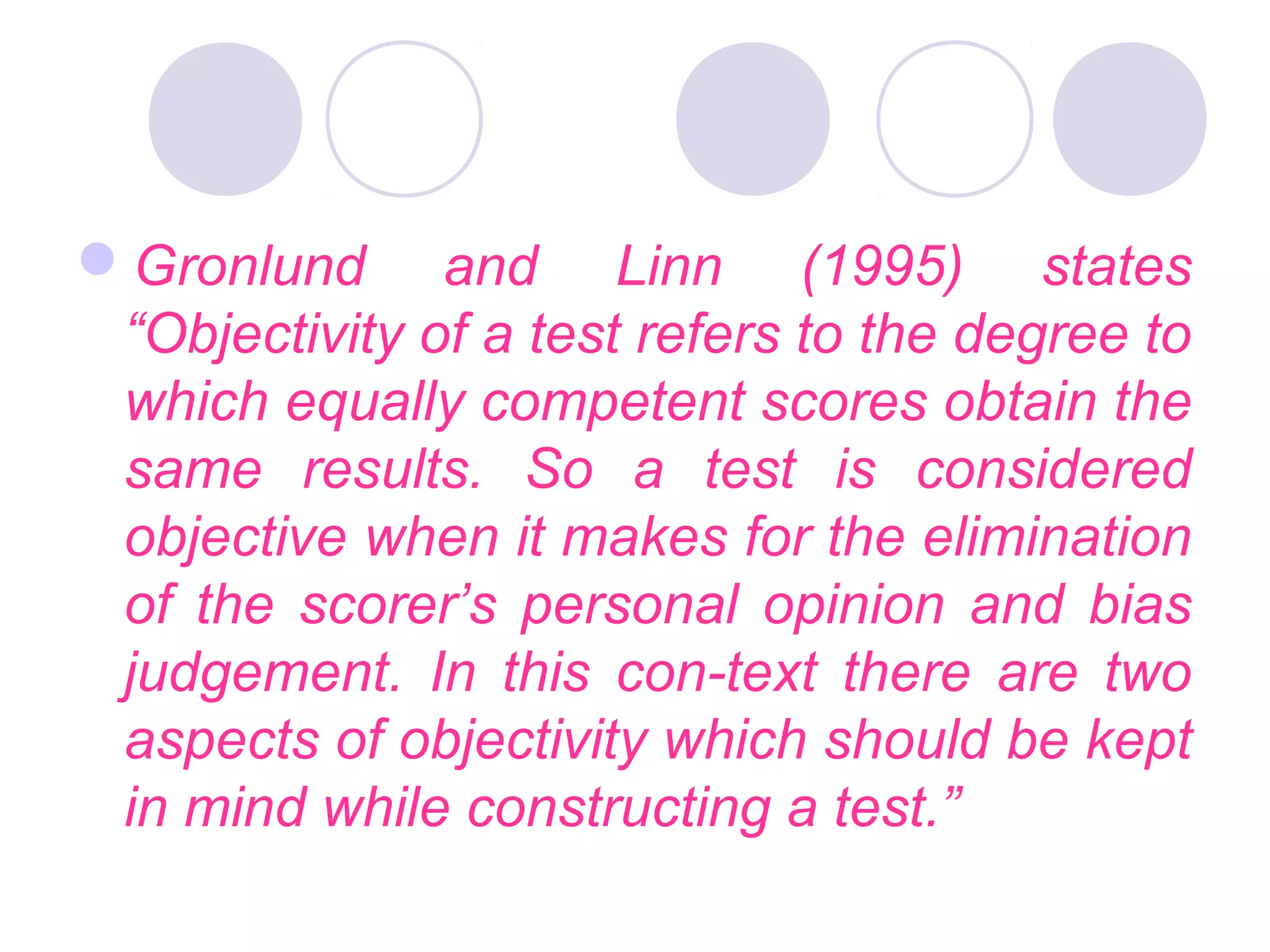 Characteristics of a good test | PPT