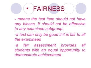 Characteristics of a good test | PPT