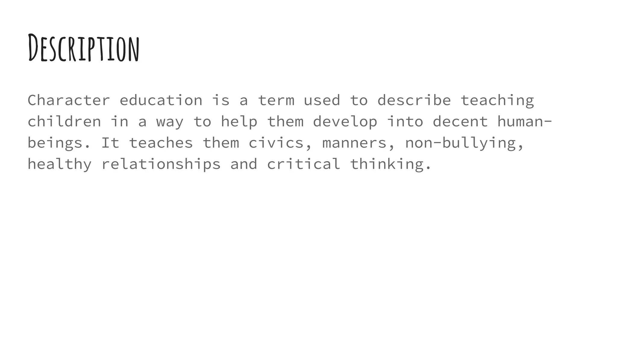 Character Education | PPT