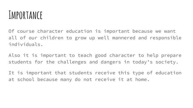 Character Education | PPT