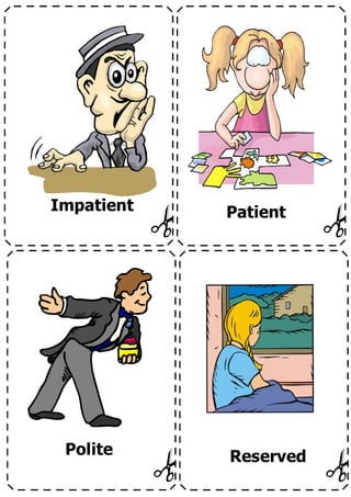 Character adjectives flashcards | PDF