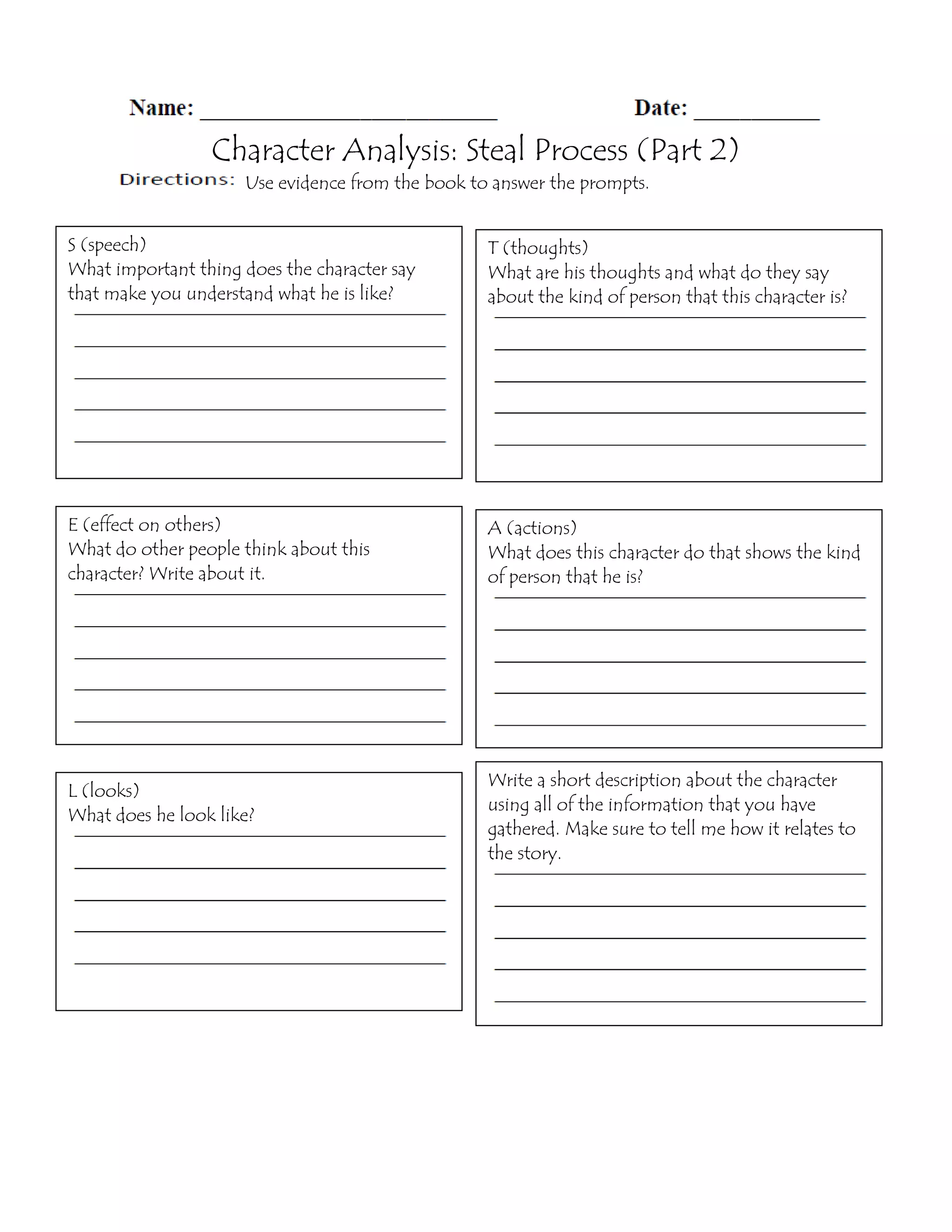 Character analysis-steal-process-chart-p-2 | PDF