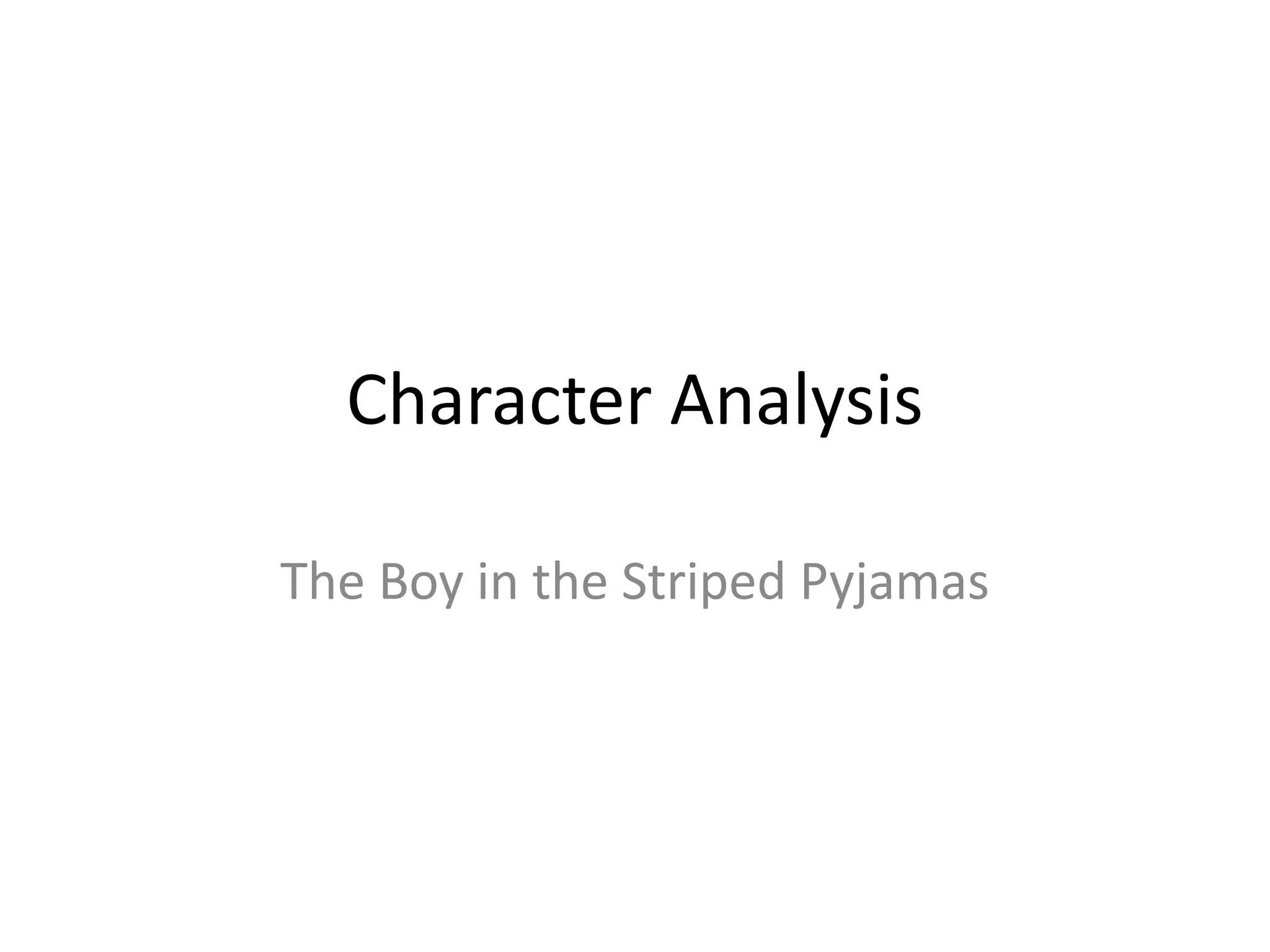 Character analysis | PPT