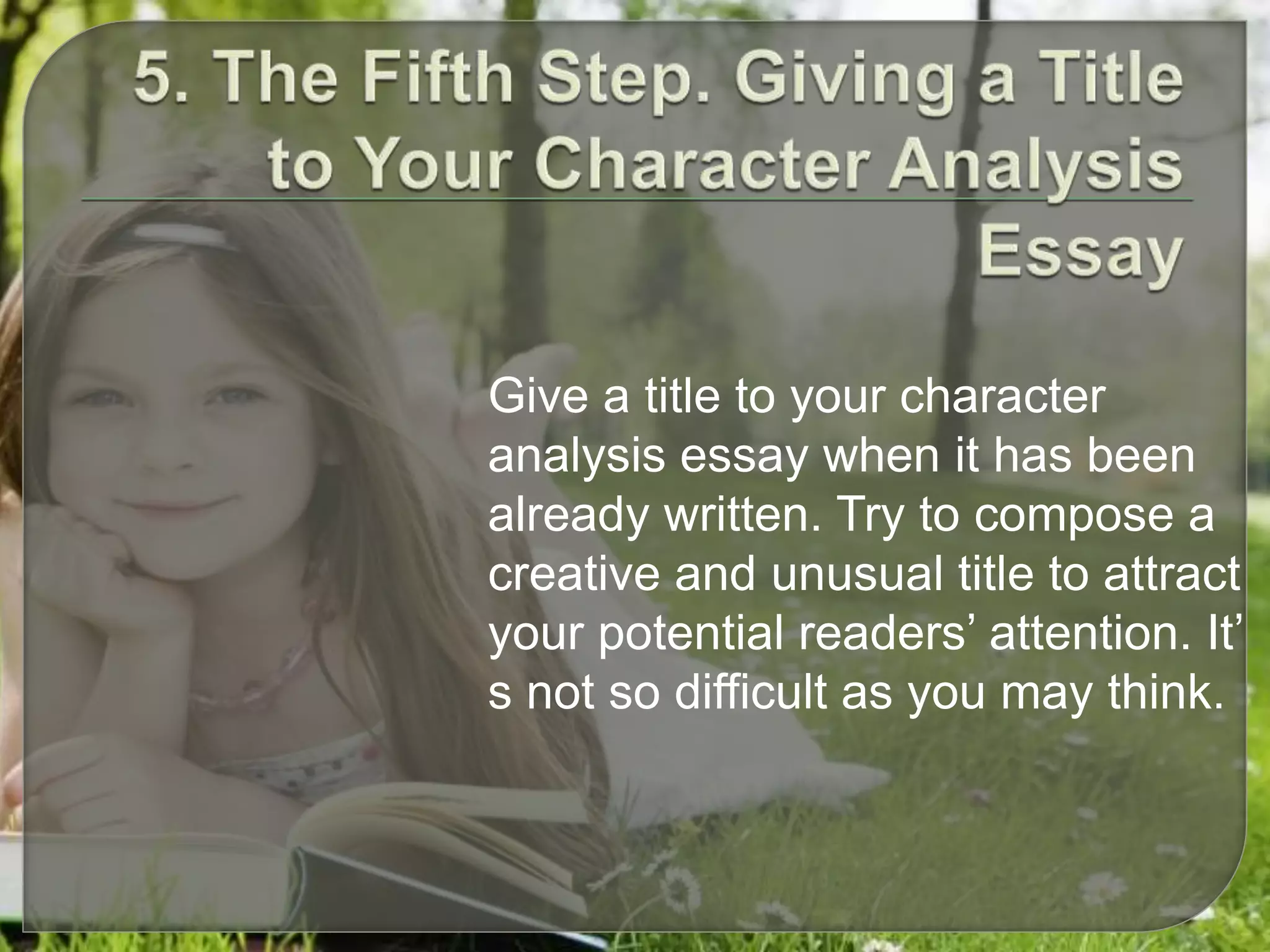 Character Analysis Essay | PPT