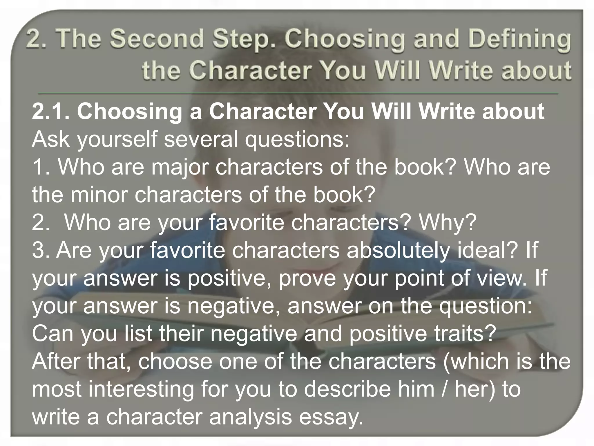 Character Analysis Essay | PPT