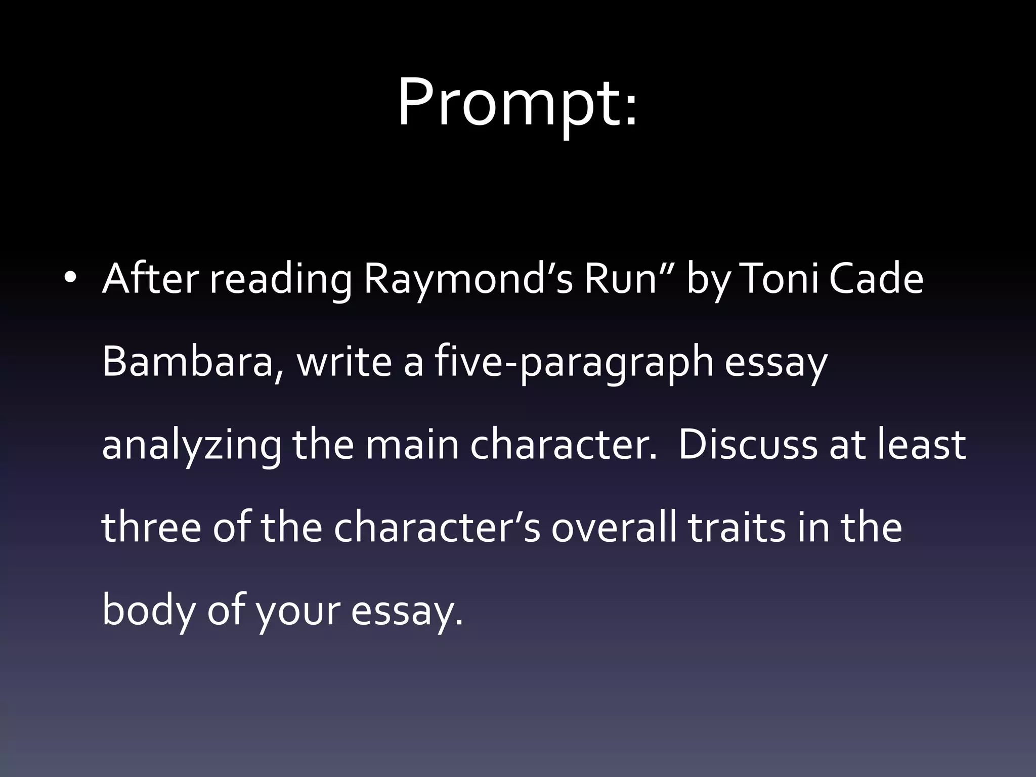 Character analysis essay | PPT