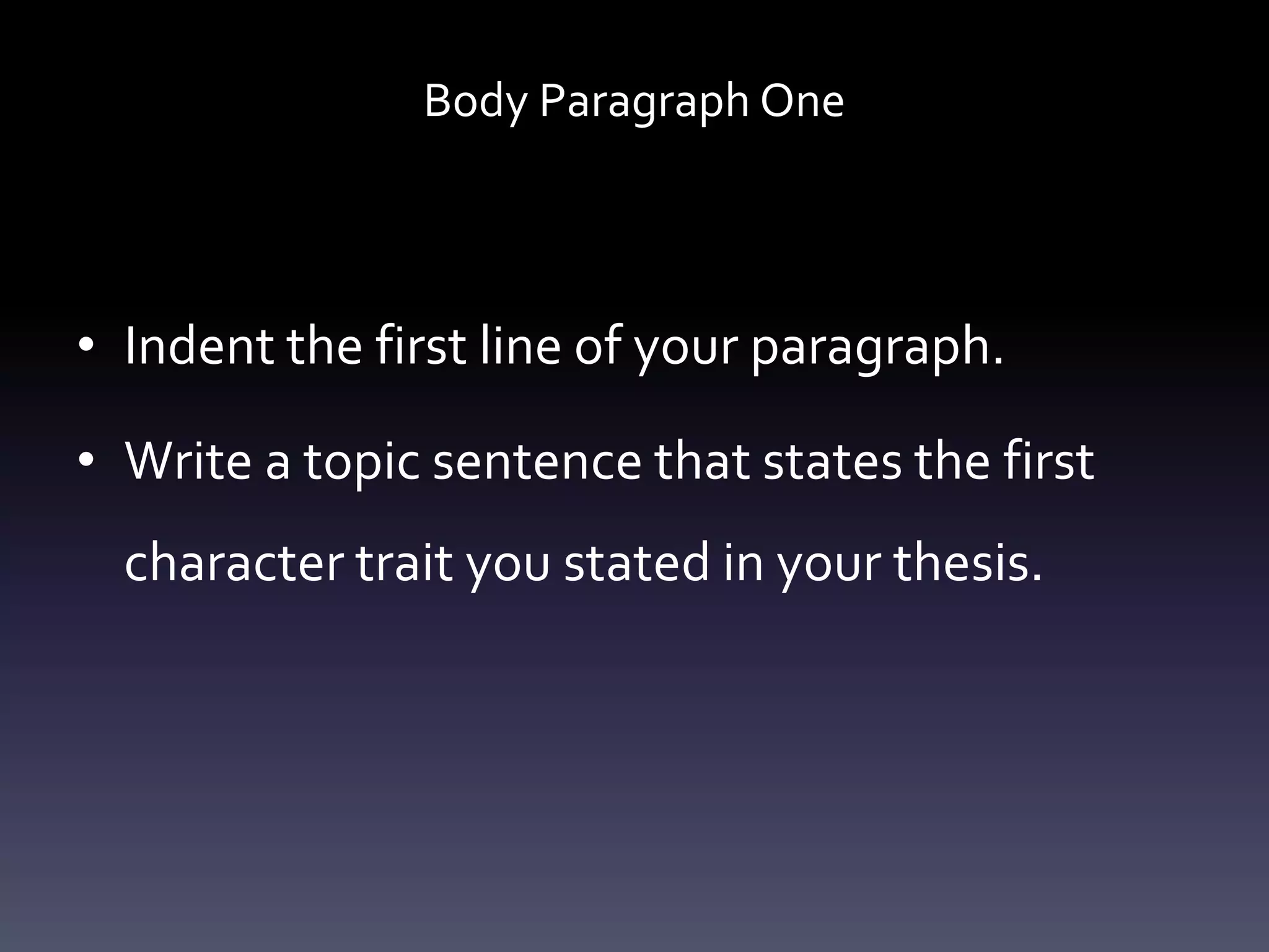 Character analysis essay | PPT