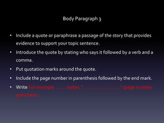 Character analysis essay | PPT