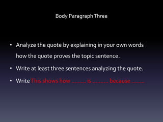 Character analysis essay | PPT