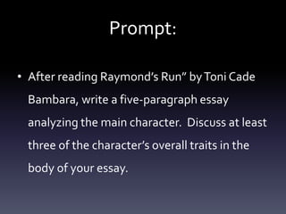 Character analysis essay | PPT