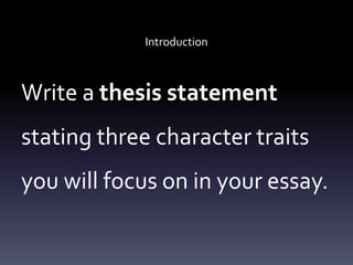 Character analysis essay | PPT