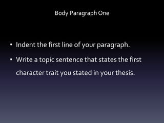Character analysis essay | PPTX