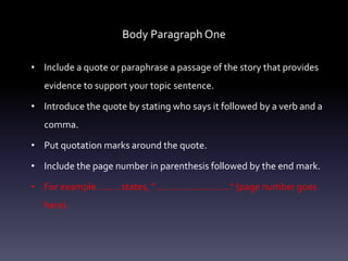 Character analysis essay | PPT