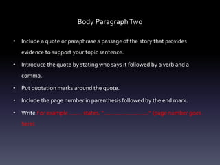 Character analysis essay | PPT