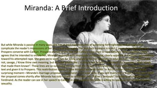 Character analysis of miranda | PPT