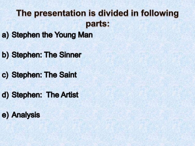 Character Analysis Stephen Dedalus | PPT