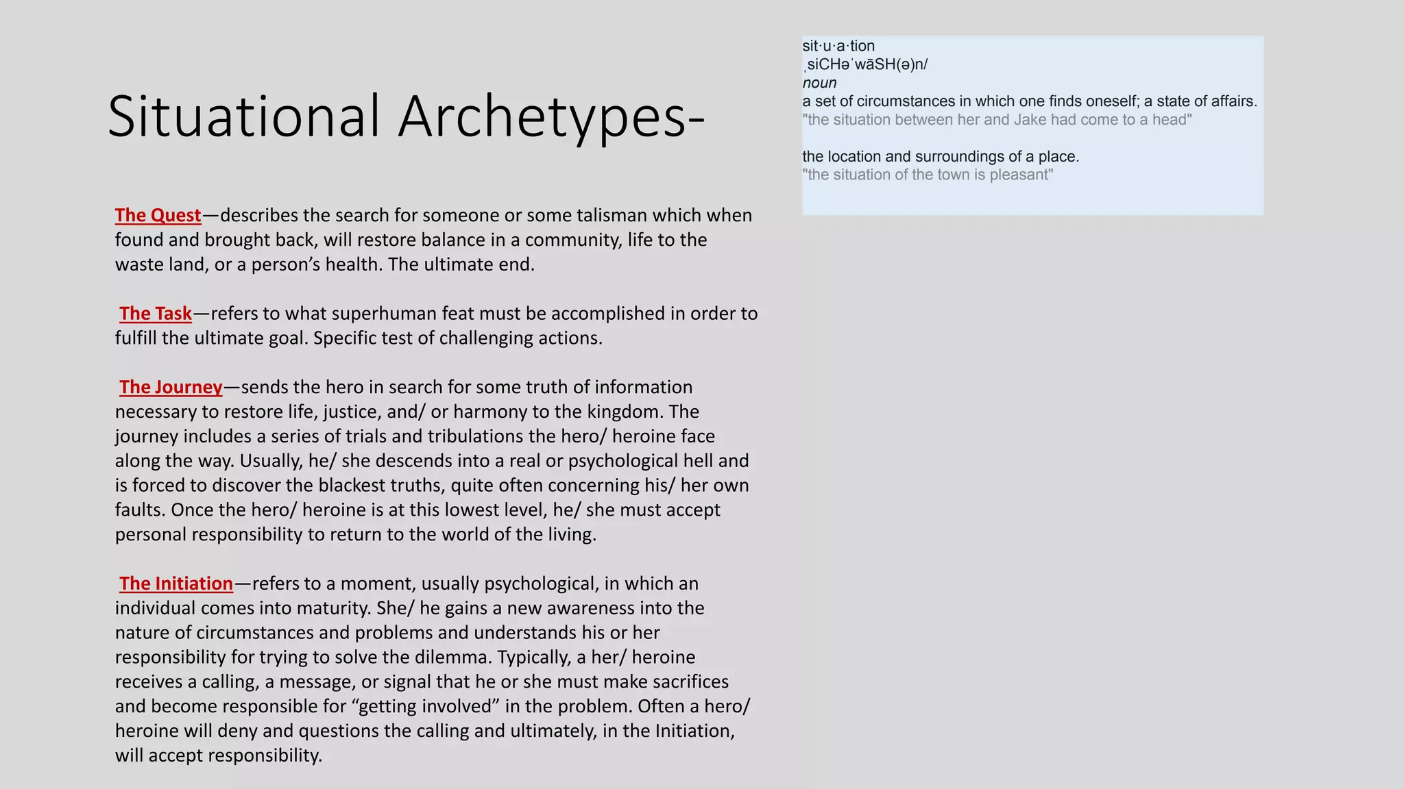 Character archetype presentation | PPTX