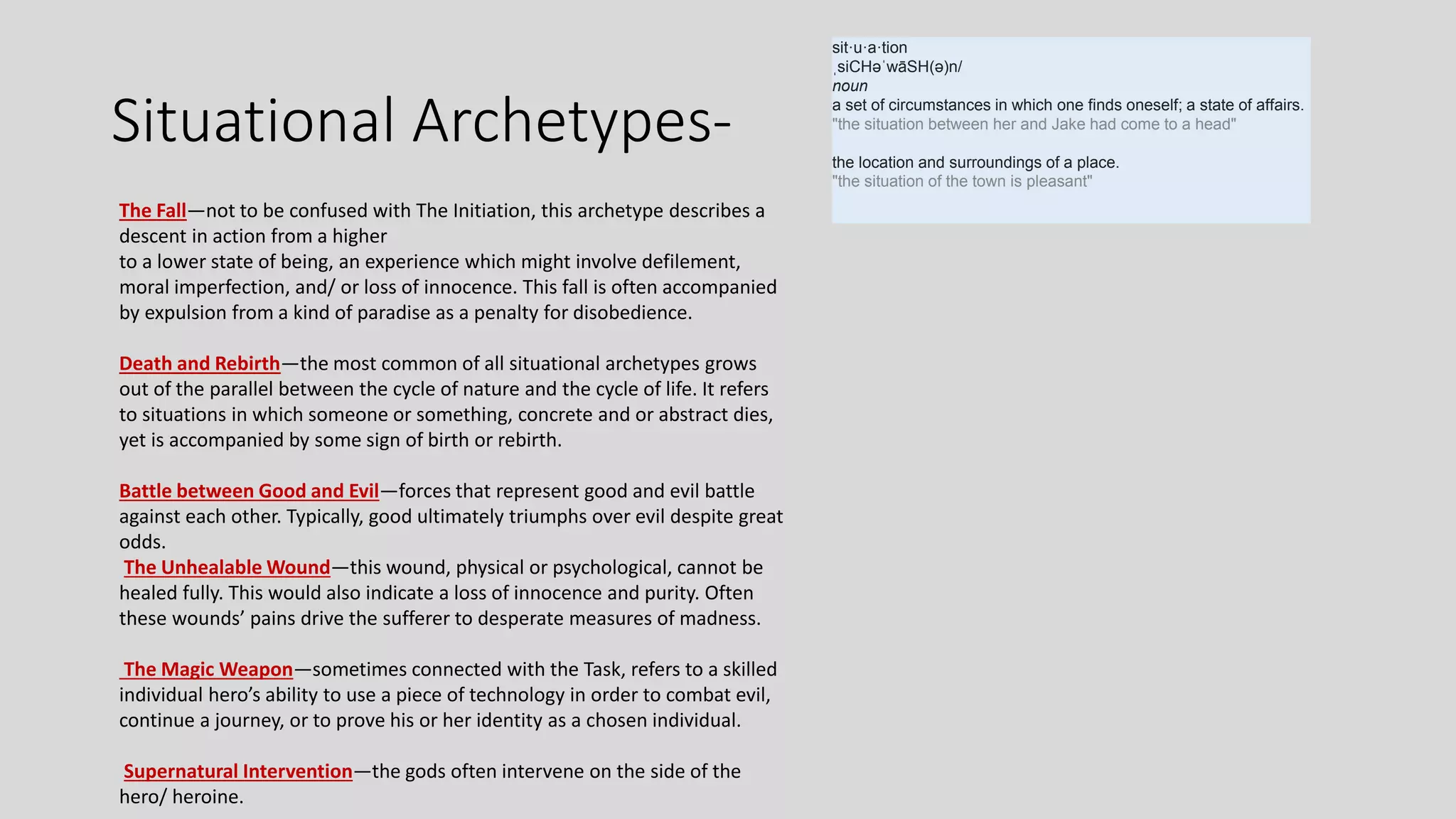 Character archetype presentation | PPTX
