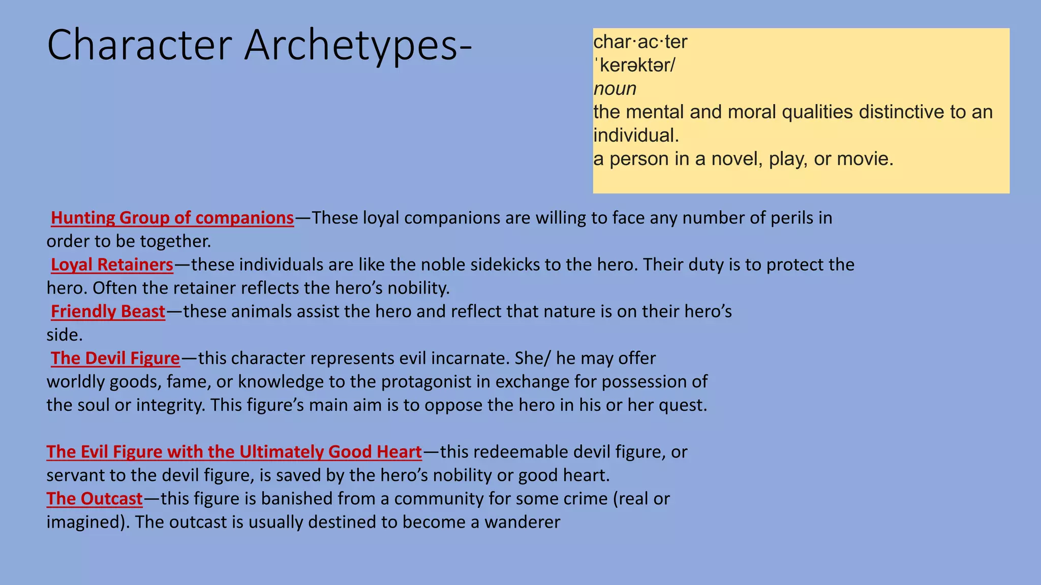 Character archetype presentation | PPTX