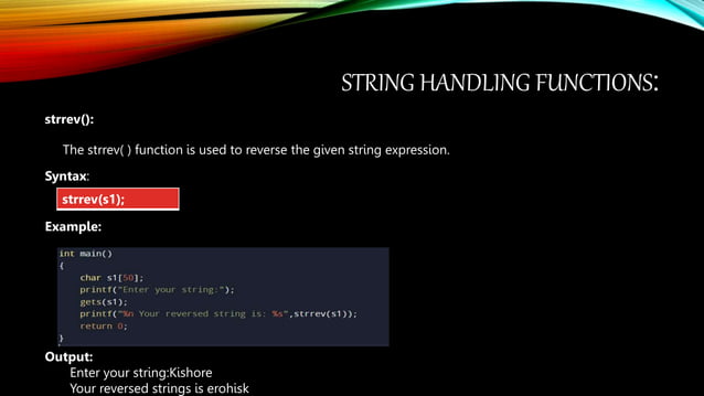 Character Arrays and strings in c language | PPTX | Programming Languages | Computing