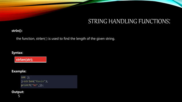 Character Arrays and strings in c language | PPTX | Programming Languages | Computing