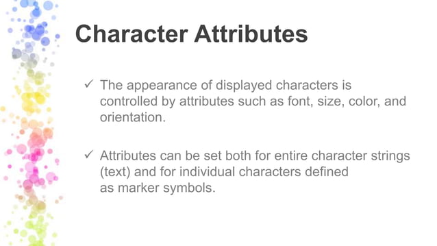 Character Attribute in computer graphics | PPTX