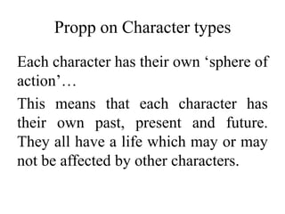 Character Basics and Propp | PPTX