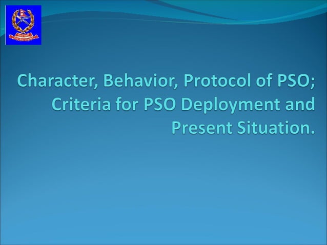 Character, behavior and protocol of pso final copy | PPT