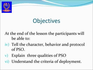Character, behavior and protocol of pso final copy | PPT