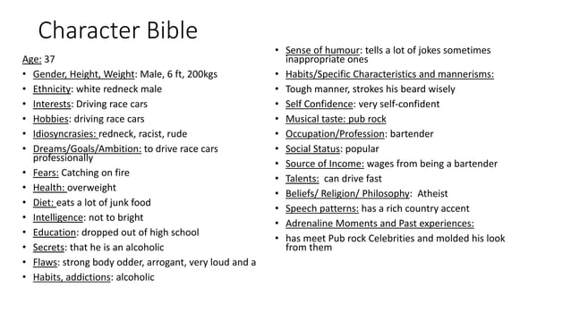 Character Animation bible | PPTX