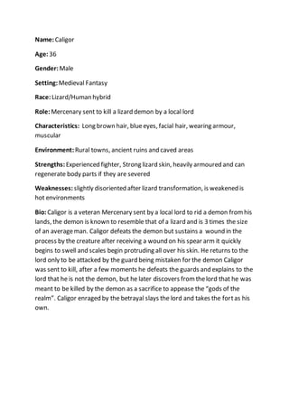 Character biography | PDF