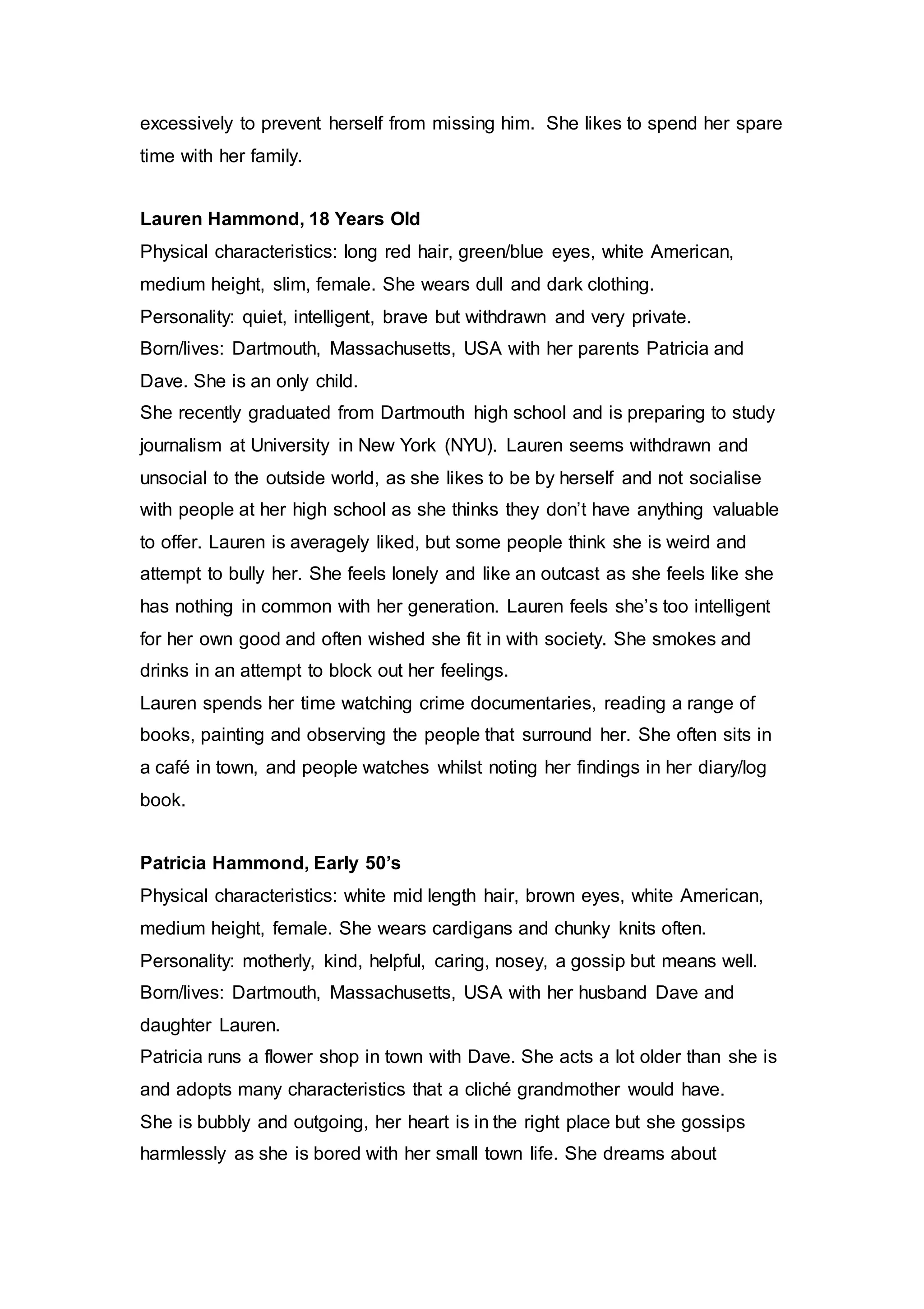 Character Breakdowns Unit 24 | PDF