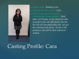 Character & Casting profiles | PPT