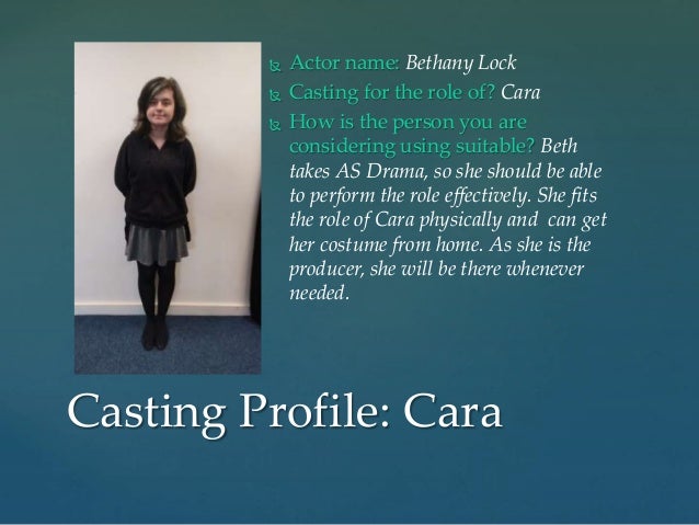 Character & Casting profiles
