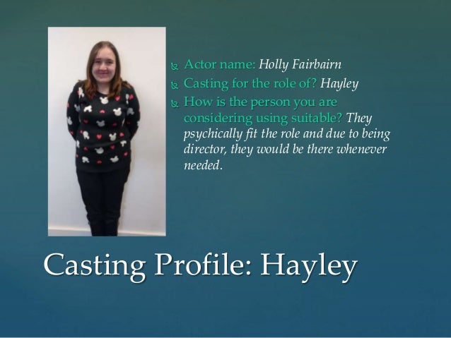 Character & Casting profiles