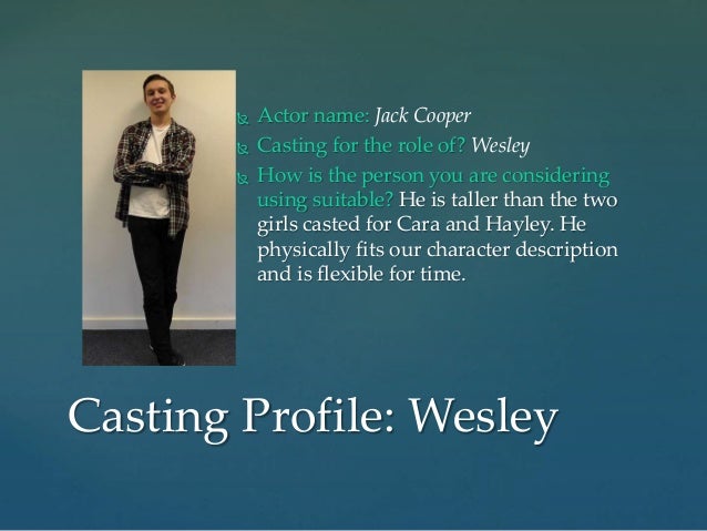 Character & Casting profiles