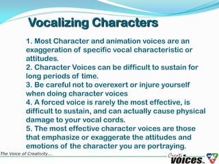 Character copy presentation voiceworx 9 | PDF