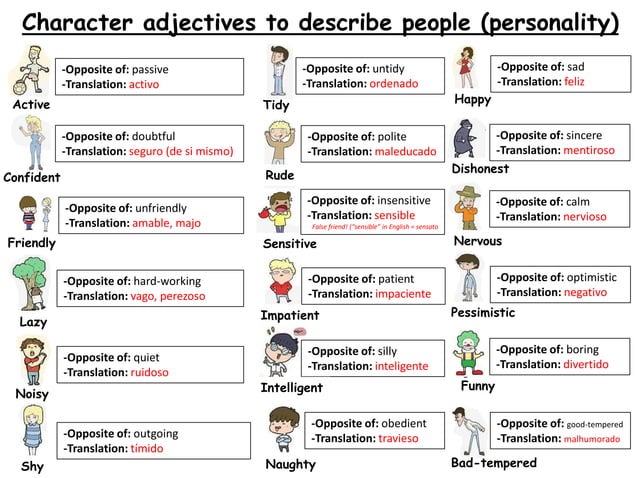 Character Description English Adjectives | PPT