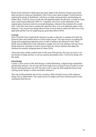 Character design process | PDF | Drawing and Sketching | Arts and Crafts